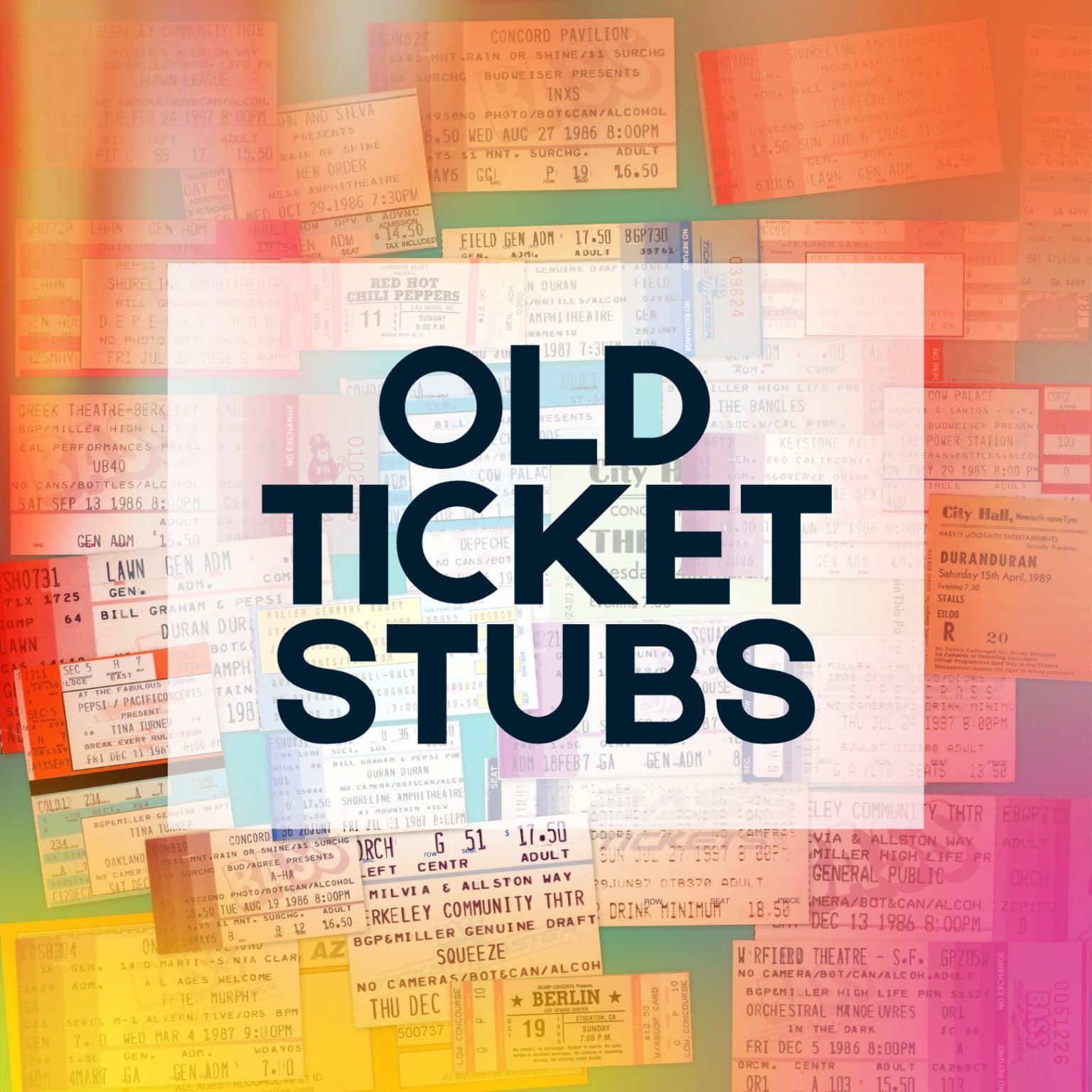 Old concert ticket stubs from the 80s, 90s & later - Multi Memories
